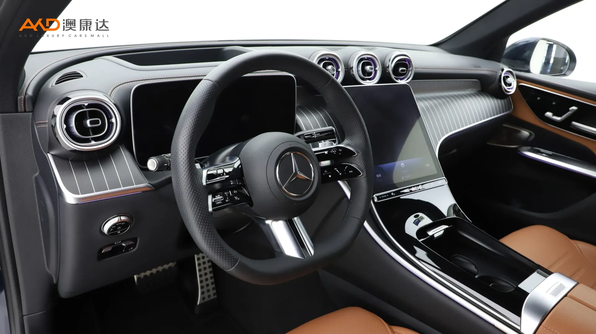 2023款奔驰GLC300L，棕色内饰、座椅、中控方向盘、仪表台图片3698313澳康达名车广场